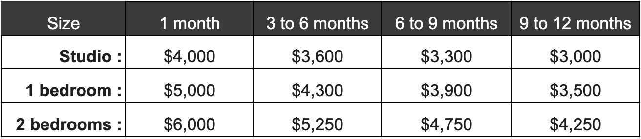 Monthly Apartment Rentals in Downtown Montreal